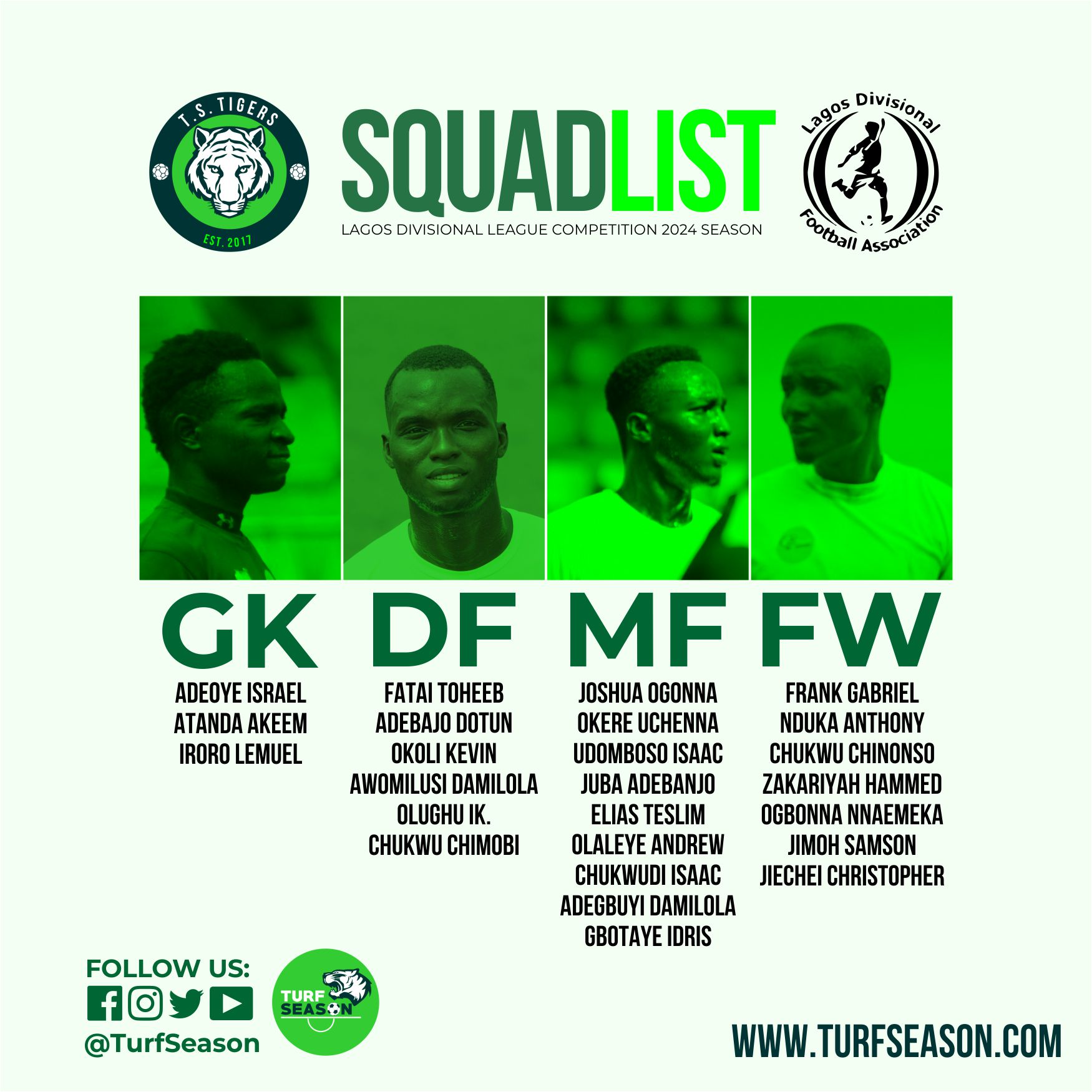 Tigers to Compete in the Lagos Divisional Football League 2024 | Turf ...